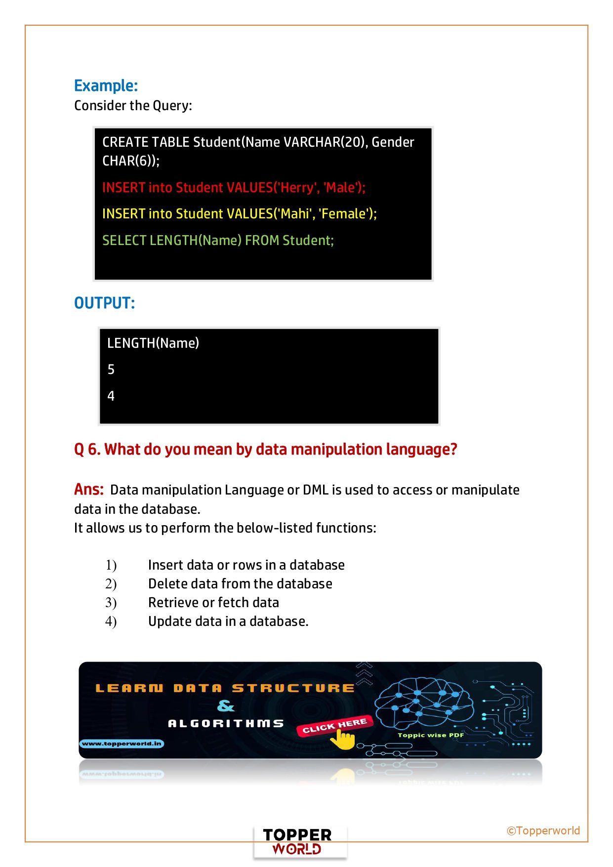 TOP 50 SQL Interview Question PDF - scholarzones.com